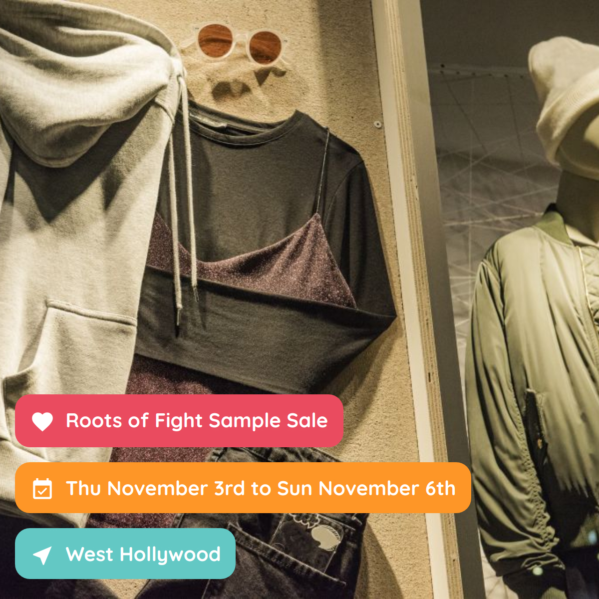 Roots of Fight Sample Sale, Los Angeles, November 2022