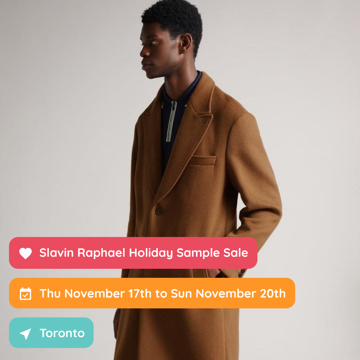 Slavin Raphael Holiday Sample Sale, Toronto, November 2022